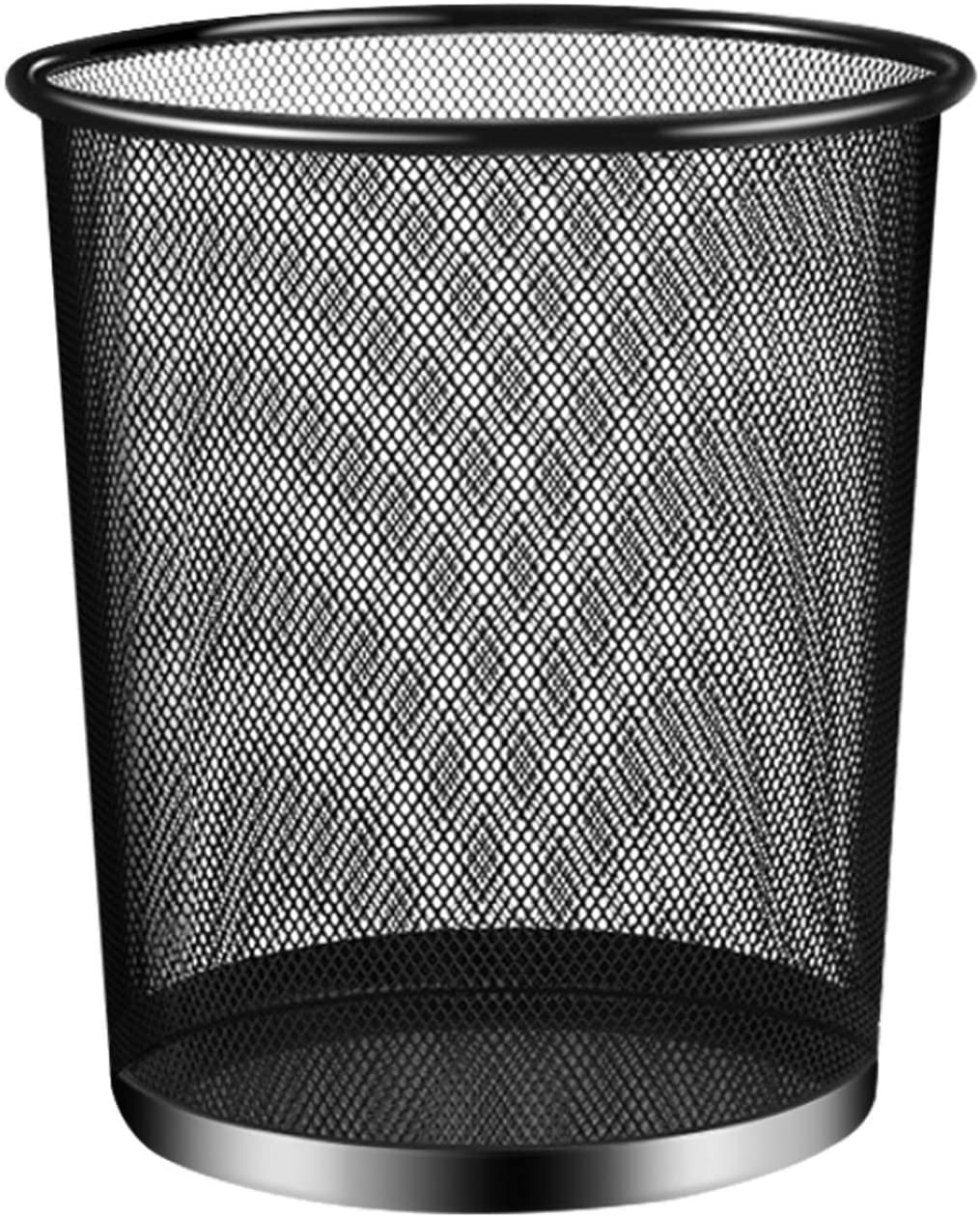Mesh Wastebasket Trash Can Circular Garbage Bin Small Metal For ...