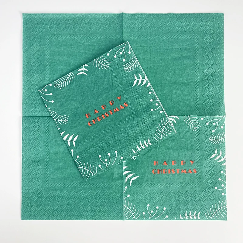 Custom Logo Elegant Cocktail Tissue Napkins for Christmas