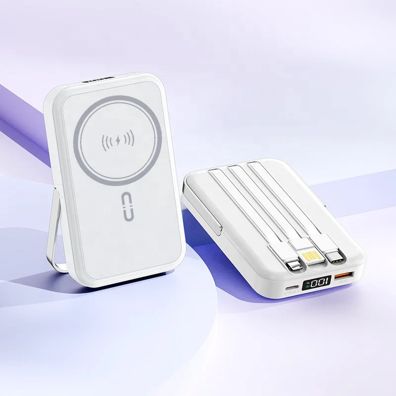 Magnetic Wireless Power Bank Charger 10000mah 22.5 Powerbank With Stand ...