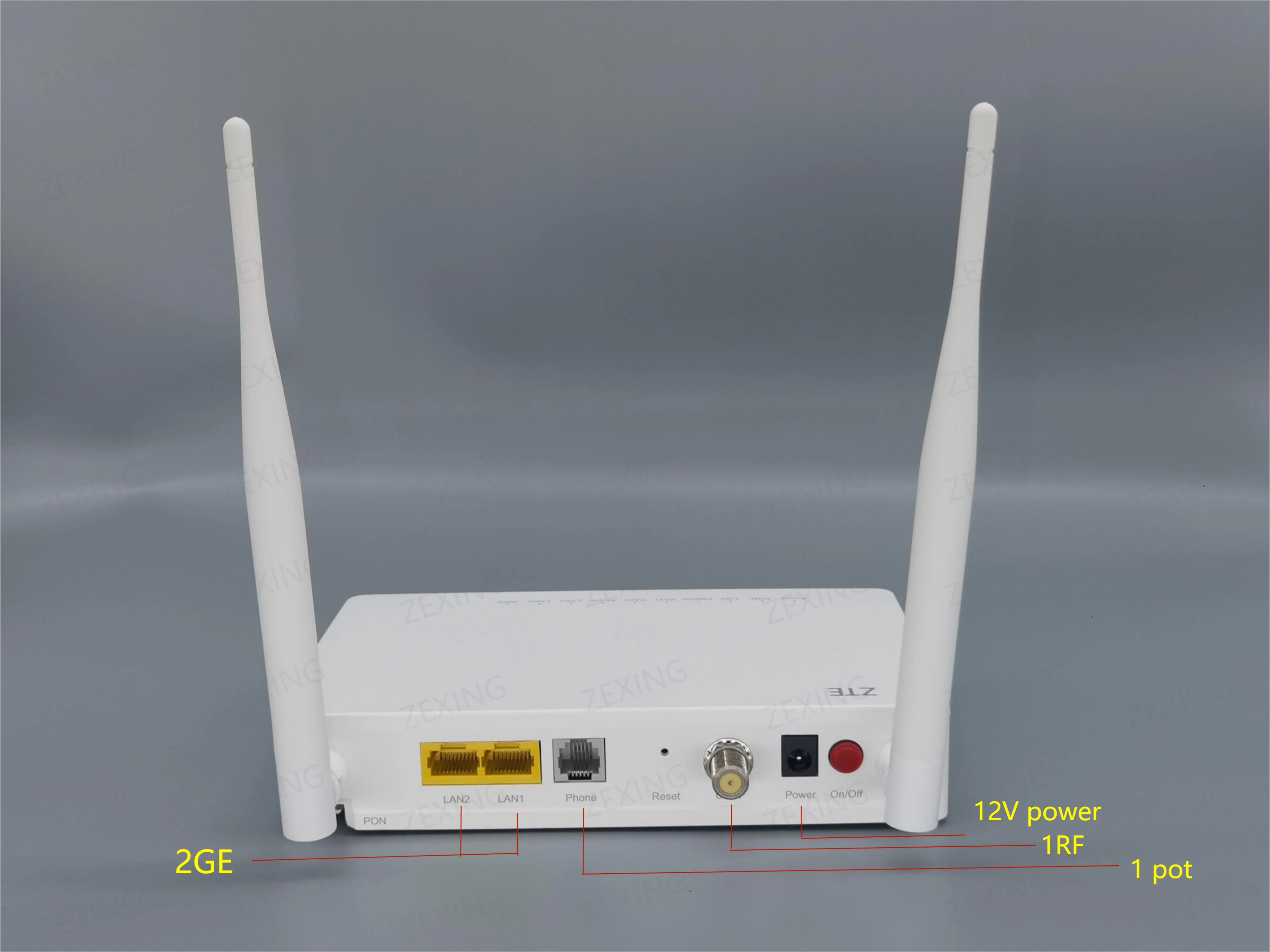 Zxhn F618 V9.0 2ge 1pots 1fxs 2.4g Single Band Wifi Rf Catv Gpon Onu ...