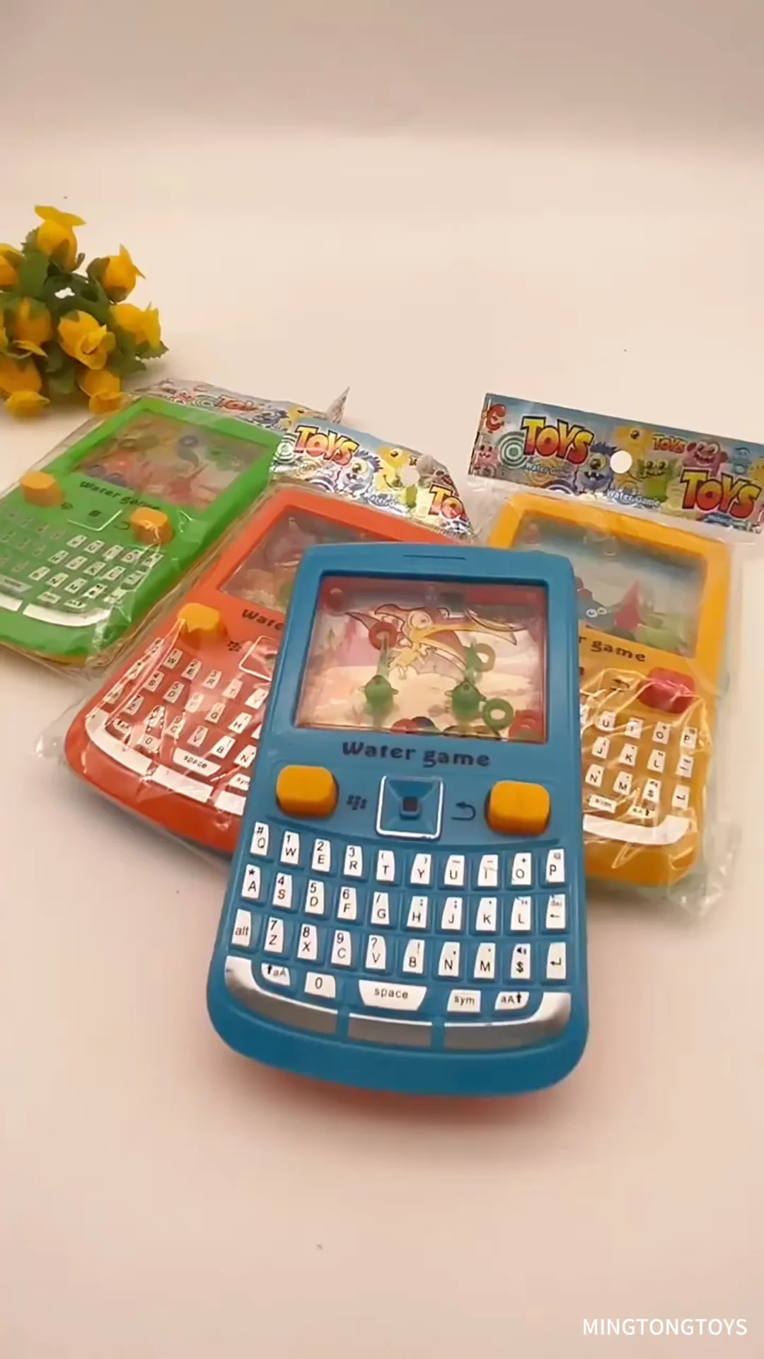 Kids Nostalgic Small Mini Cartoon Dino Pattern Plastic Water Toss Ring ...