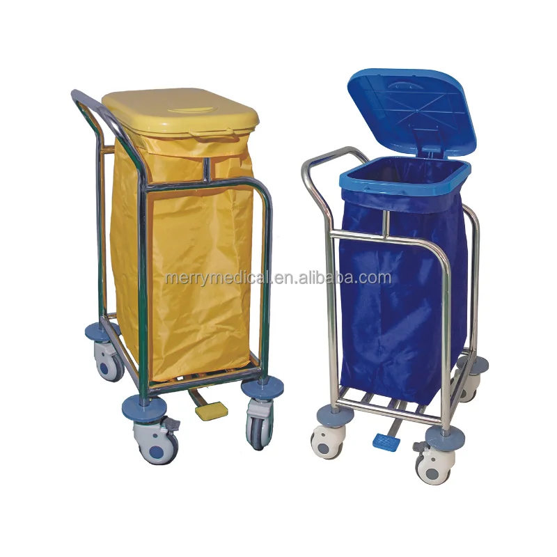 304 Stainless Steel Hospital Linen Trolley With Lid - Buy Soiled Linen ...