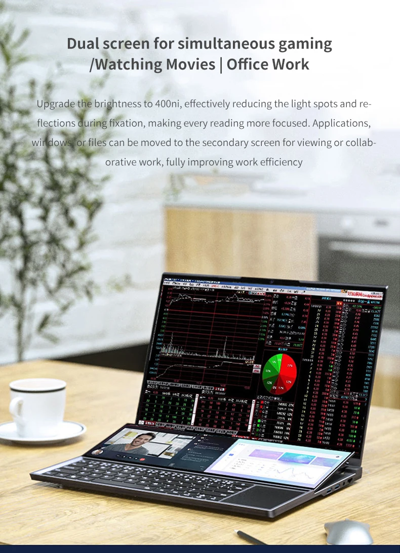 Dual Screen Laptop Notebook Computer 16 Inch Touch Screen Core I7 10th ...