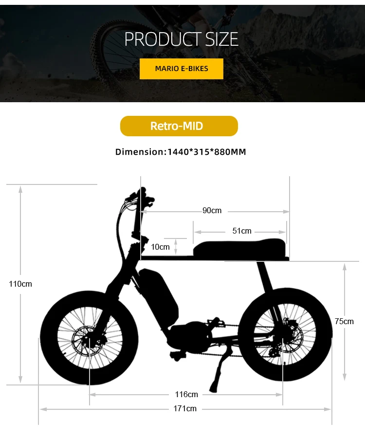 2023 Mario Ebike Mid Drive Motor Central Motor 250 500 Watt 250w Retro ...