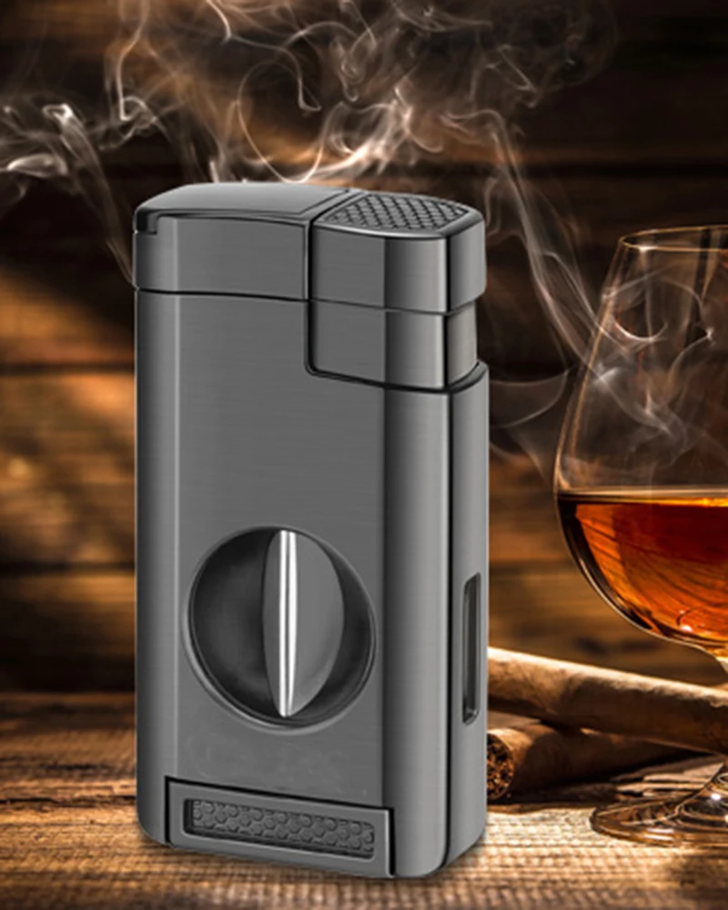 Luxury Cigar Lighter & Punch Cutter Gift Set - Custom Logo