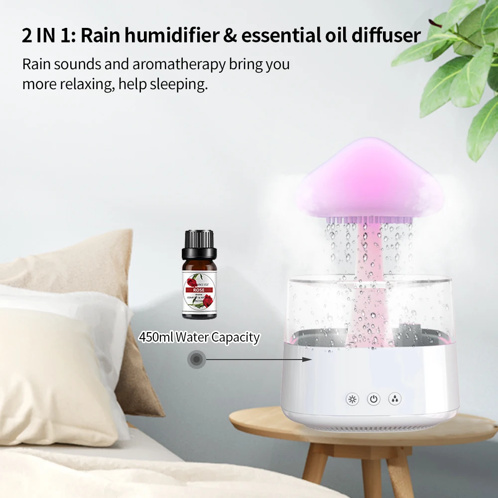 Oem New Updated Model 2024 Rain Drop Humidifier Essential Oil Diffuser ...