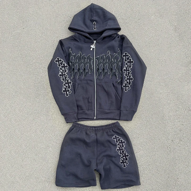 Ysjy Men Sweatsuit Flared Sweatpants And Hoodie Sets Unisex Tracksuit ...