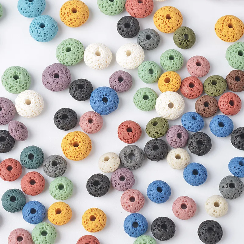 20 Color Choose Chinese Abacus Shape Beads Volcanic Rock Loose Strand ...