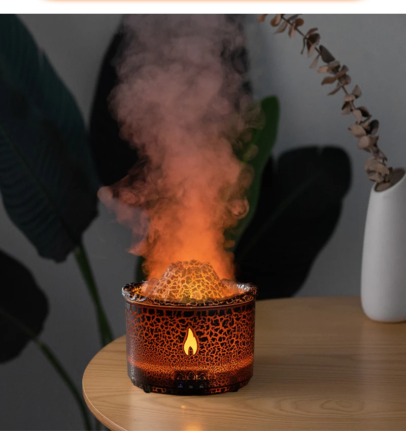 SHOUMING Flame Diffuser Humidifier Volcano Ultrasonic USB Flame ...