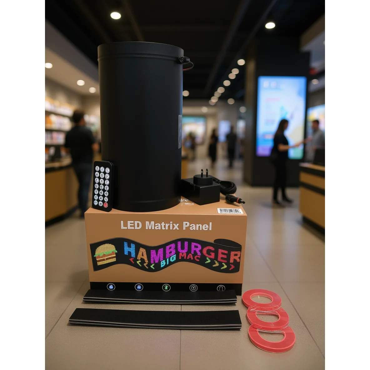 32x320 PLUS LED Matrix Panel Adhesive Screen with AC Adapter Product ...