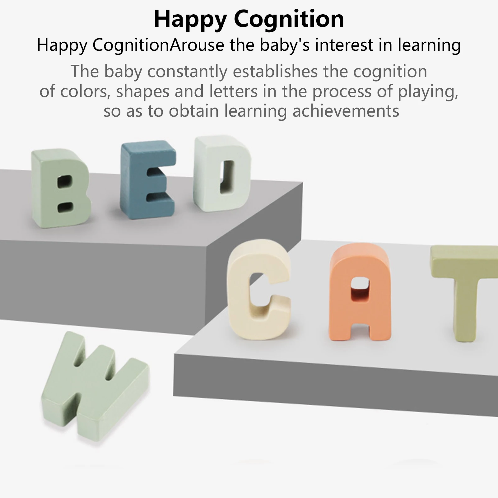 Capital Letter Blocks 3D Wooden Toys Montessori Early Education Wooden ...