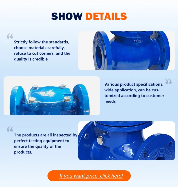 Factory Custom Dn50 Pn16 Flange Connection Ductile Iron Swing Check ...
