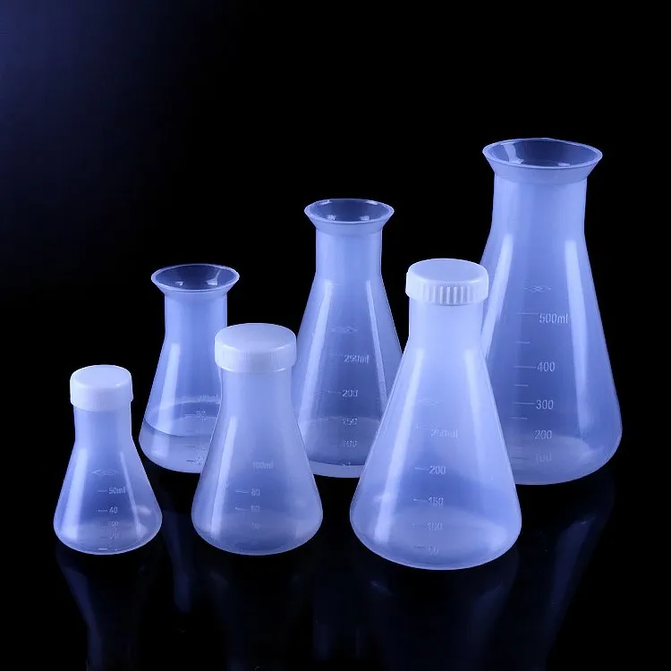Laboratory Pp Plastic Conical Flask With Cap Erlenmeyer Flask - Buy ...