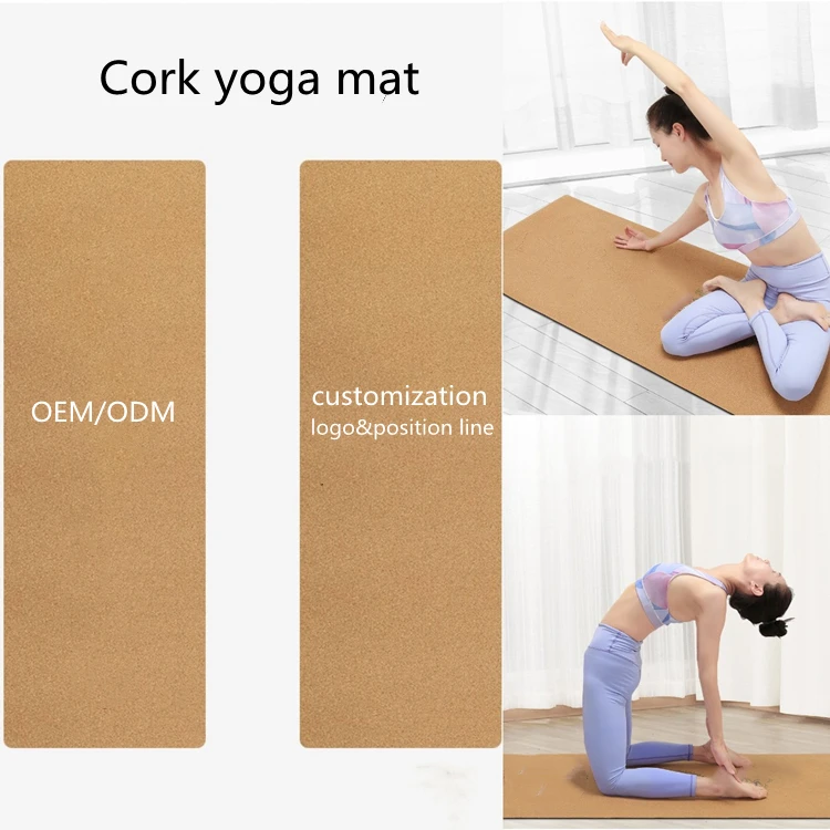 Non Slip Yoga Mats Custom Print Eco Friendly Cork Rubber Yoga Mat High ...