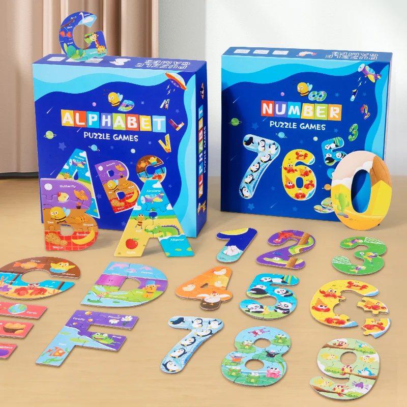 2023 New Kids Didactic Learning Jigsaw Puzzles Letters Numbers Puzzle ...