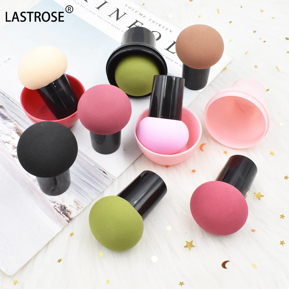 Wholesale Mushroom Makeup Sponge With Handle Round Head Foundation ...