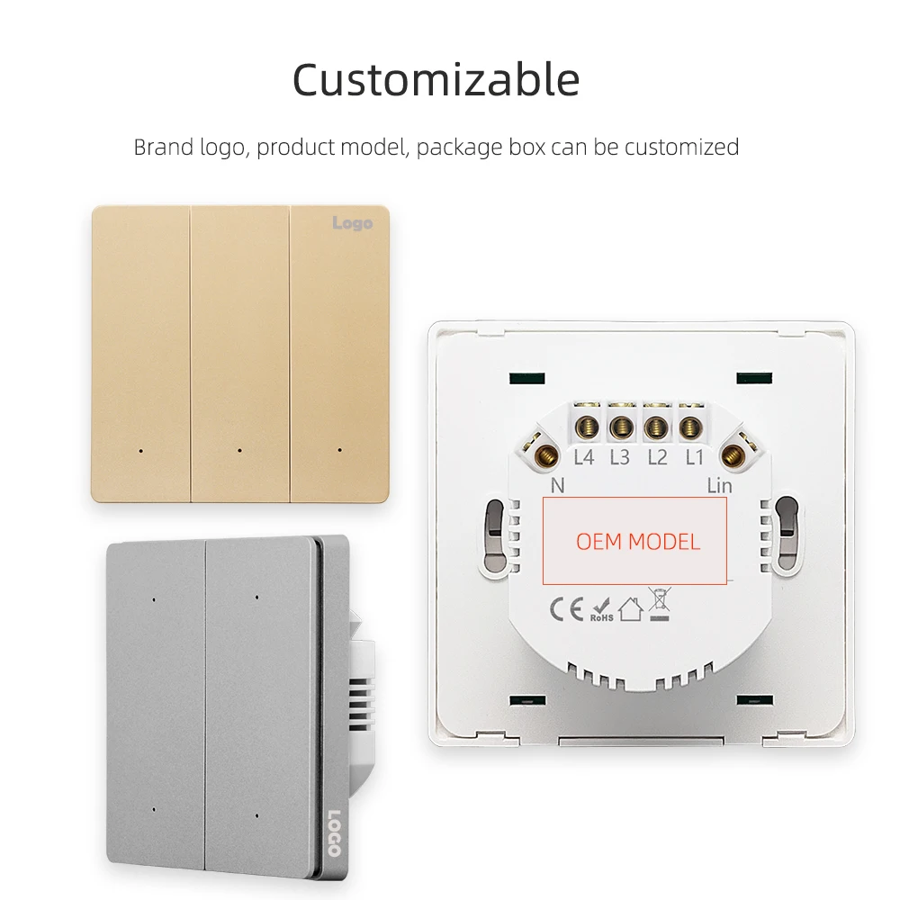 Tuya Zigbee Smart Wall Light Switch - 1 Gang, Wireless Control, Odm