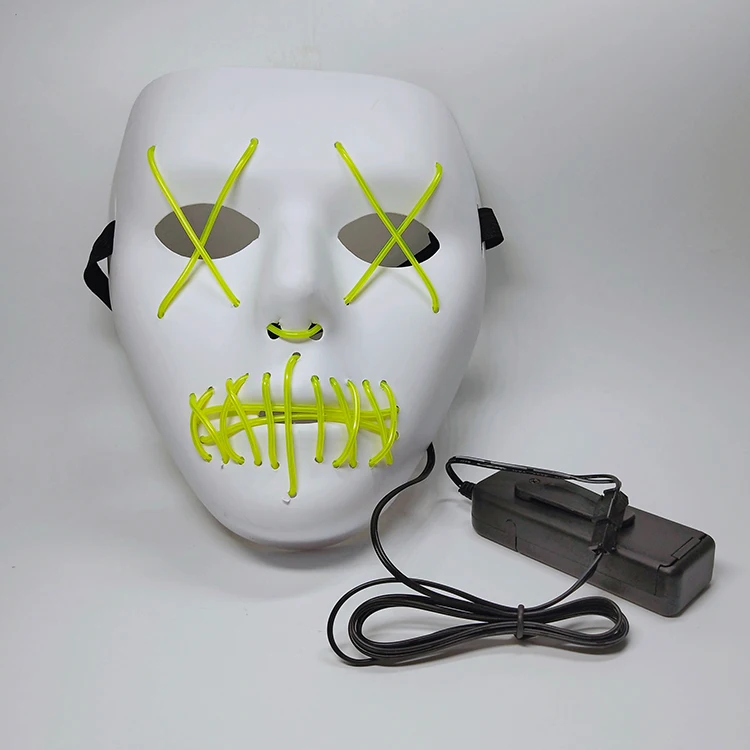 Halloween Costume Cosplay Rave Party Pvc Led Mask Colorful Glowing El ...