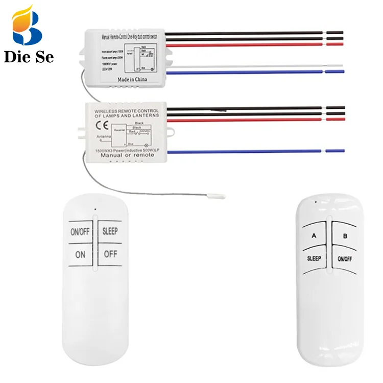 1way 2way 220V ON/OFF 433mhz RF Lamp Light Wireless Wall Remote Control ...