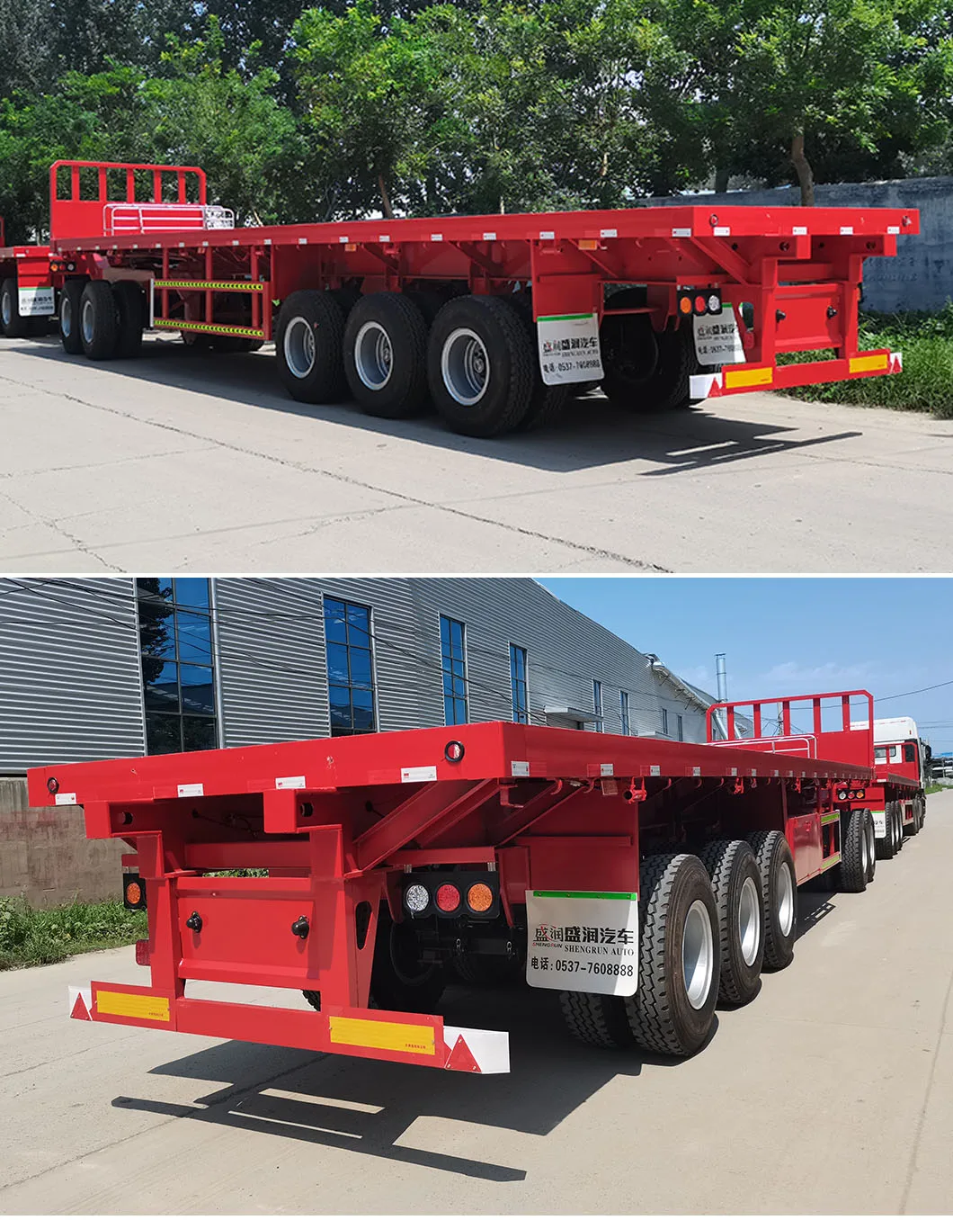 3-axis Flatbed Semi Trailer Uses High Strength Steel Material ...