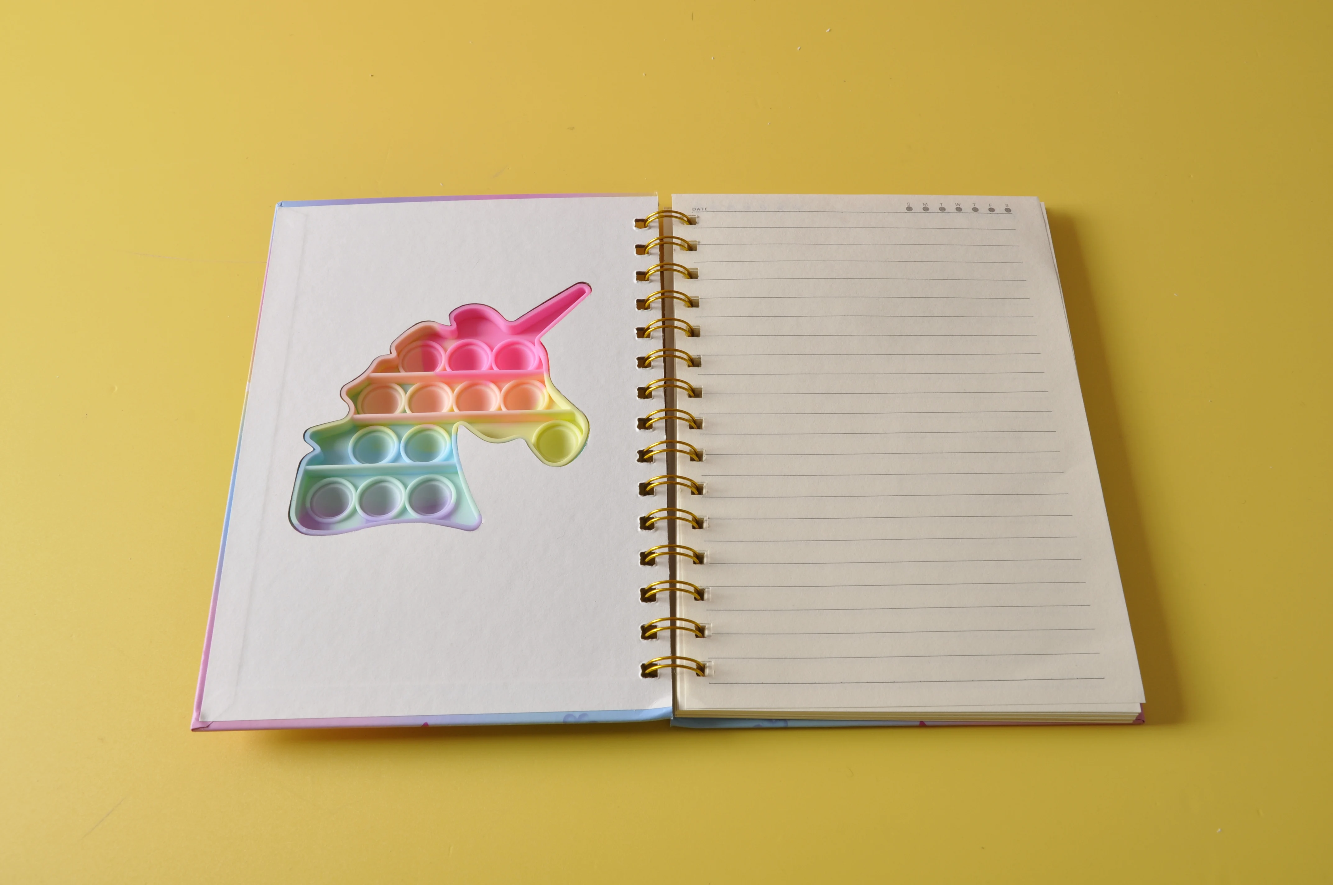 Silicone Cover Spiral Notebook Cartoon Unicorn Pop Push Bubble Notebook ...