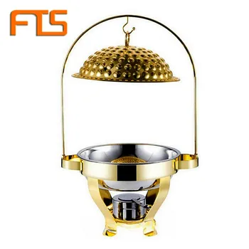 Fts Buffet Set Roll Top Gold Luxury Golden Dishes Wedding Brass Round ...