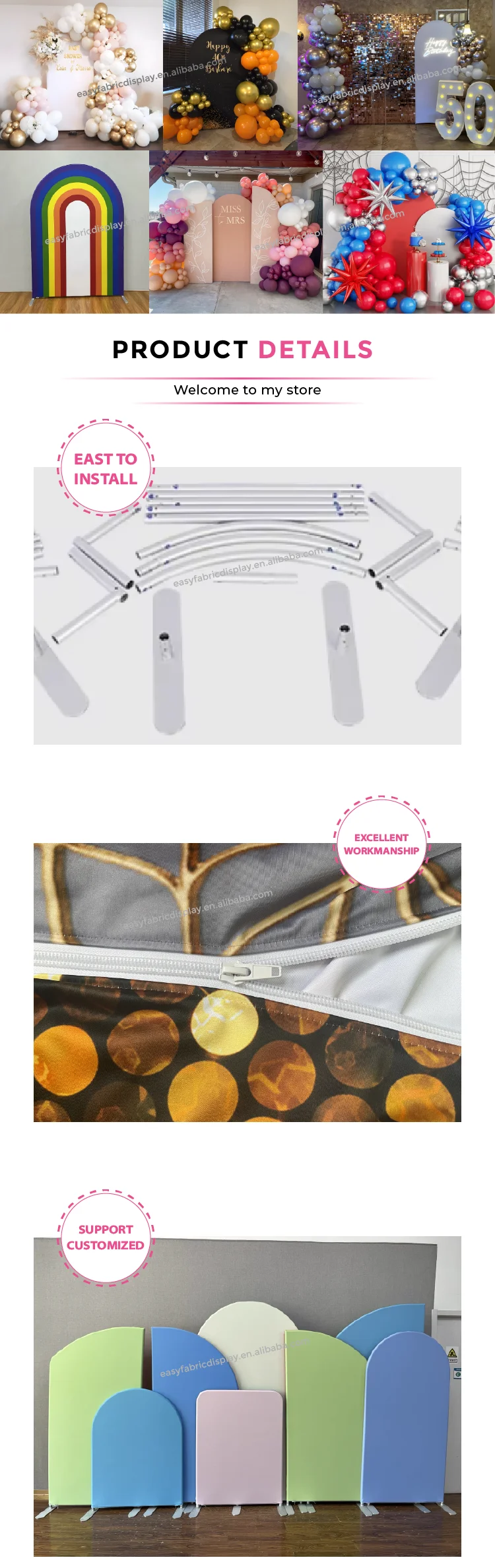 Easy Install Wedding Stage Backdrop Milled Arch Circle-shaped Party ...