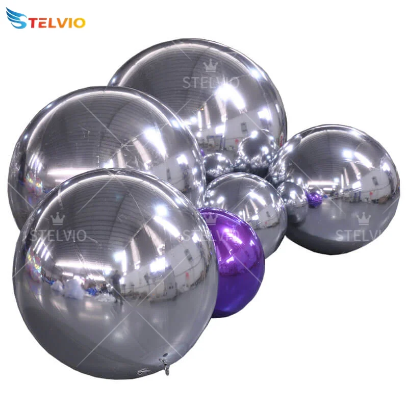 Factory Silver Gold Mirror Ball Pvc Inflatable Mirror Balloon Giant ...