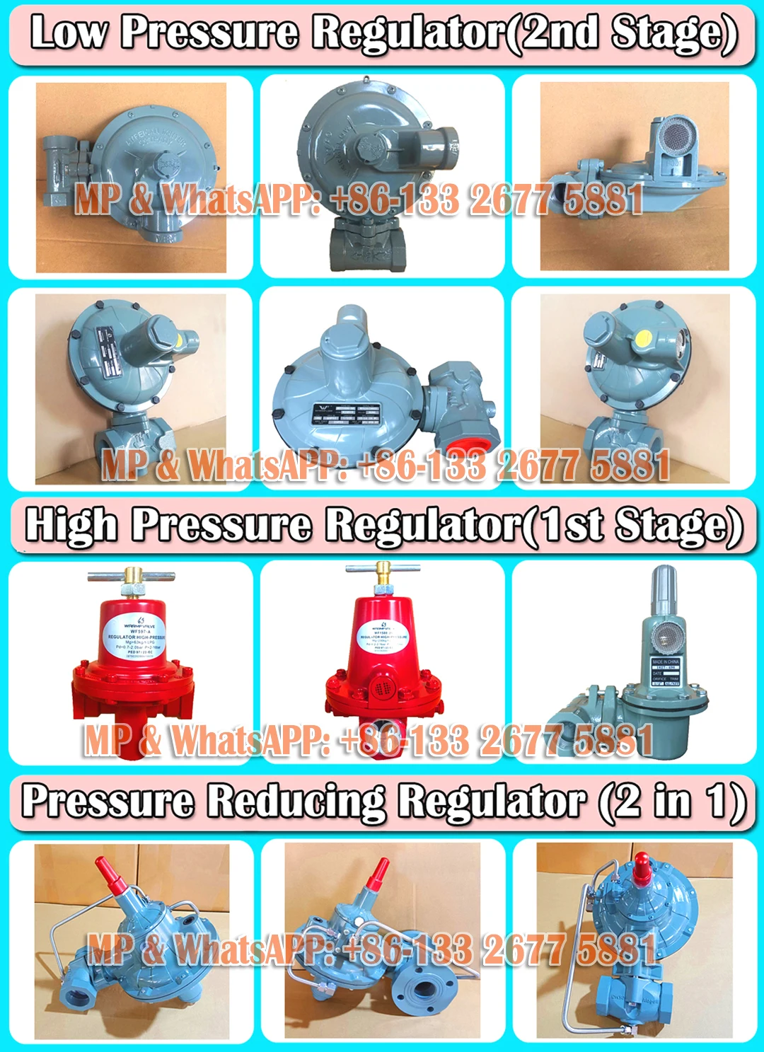 First Stage High Pressure 16bar 232psi Gas Reducing Regulators And ...