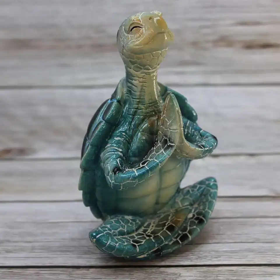 Turtle Yoga Figurines Decorations Summer Meditating Garden Turtle ...