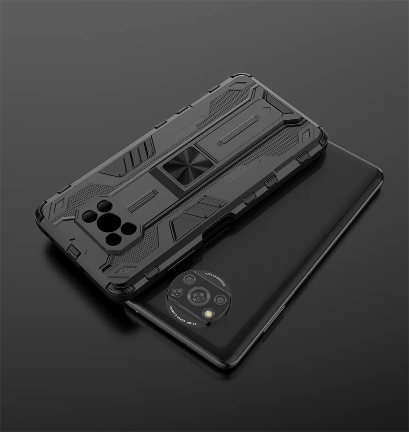For Poco-x3 Pro Case Magnetic Kickstand Armor Camera Lens Protect Phone ...