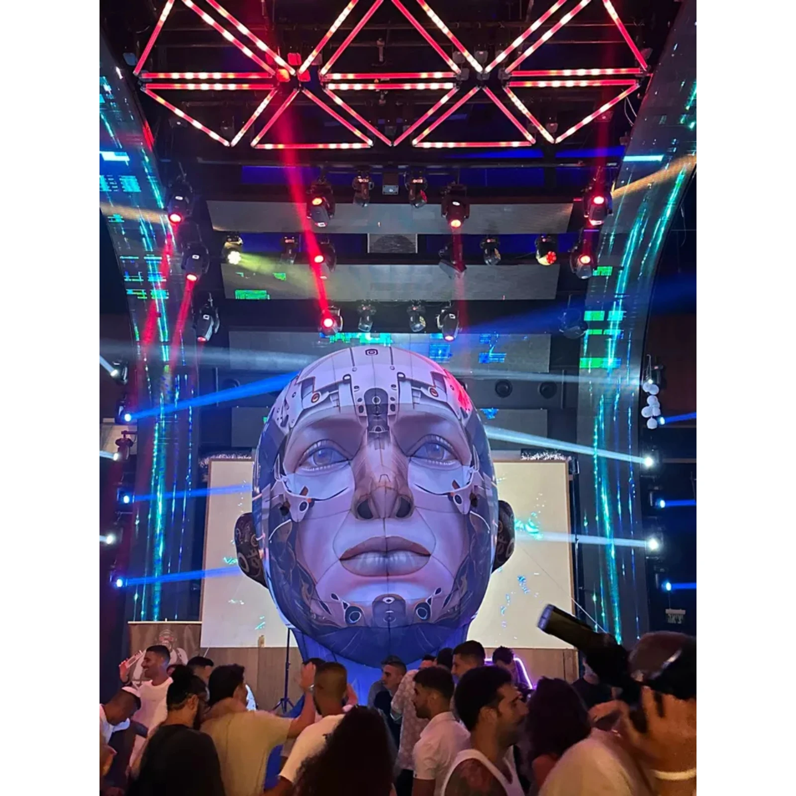 8M Inflatable DJ Booth AI Robot Stage Decoration LED Tent for Party ...