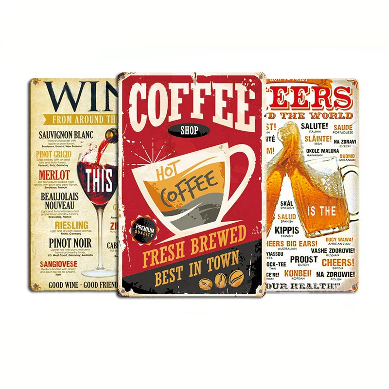 Wholesale custom flat vintage metal signs tin sign Tin Beer Tin Sign ...