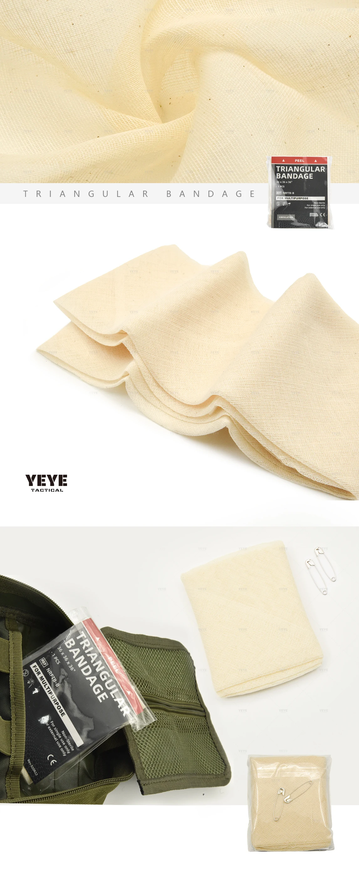 Triangular Triangle Sling Swathe Dressing Non Woven Cotton Gauze Arm ...