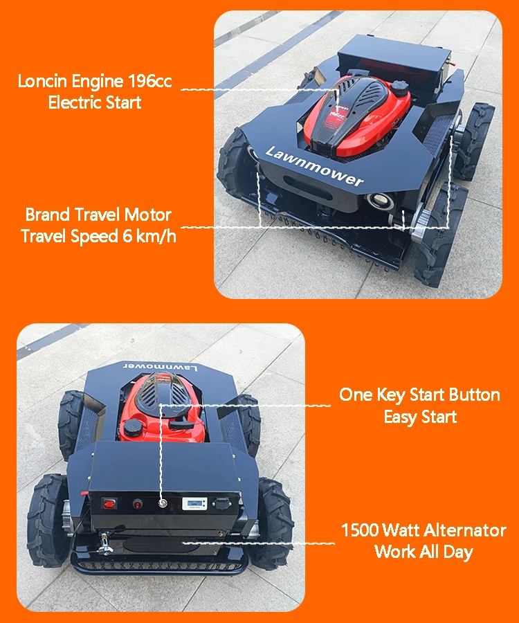4wd Remote Control Lawn Mower 4x4 Wheeled Rc Robot Grass Cutter Machine ...