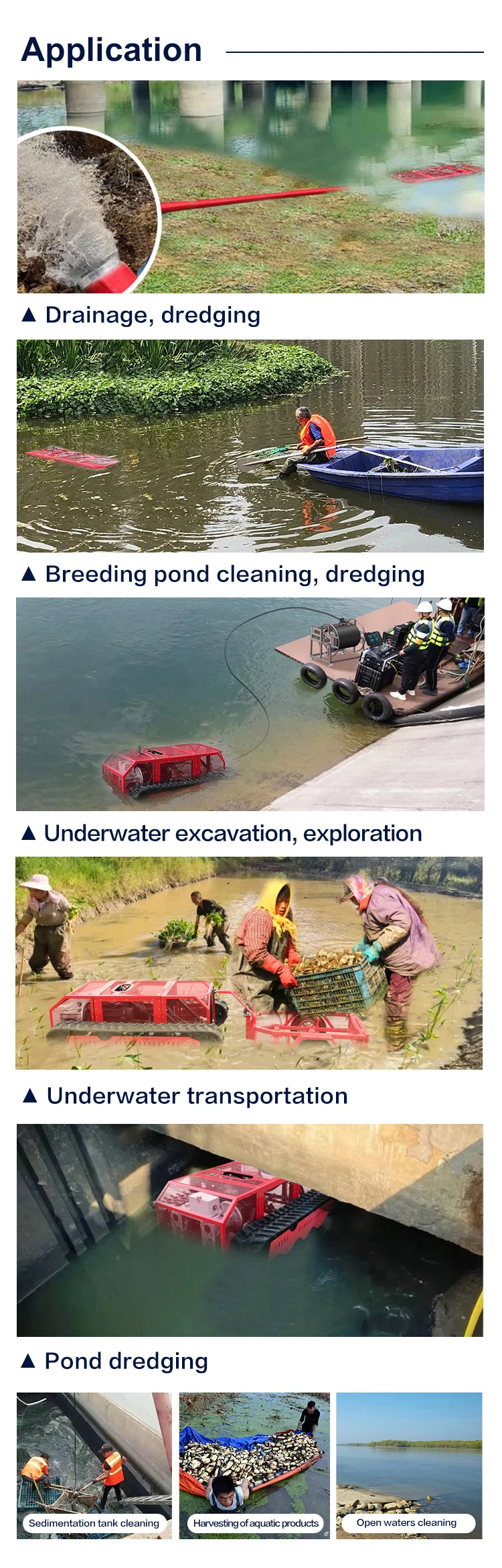 Underwater Dredging Robot with Rubber Tracked Chassis - 30m Submersible ...