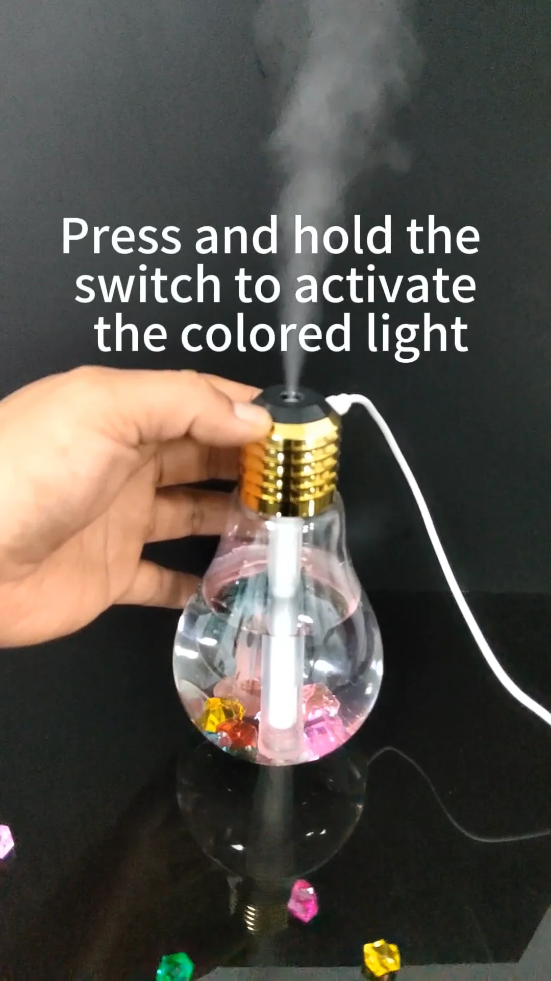 2024 New 400ml Bulb Ultrasonic Humidifier Cool Mist Spray Humidifier ...