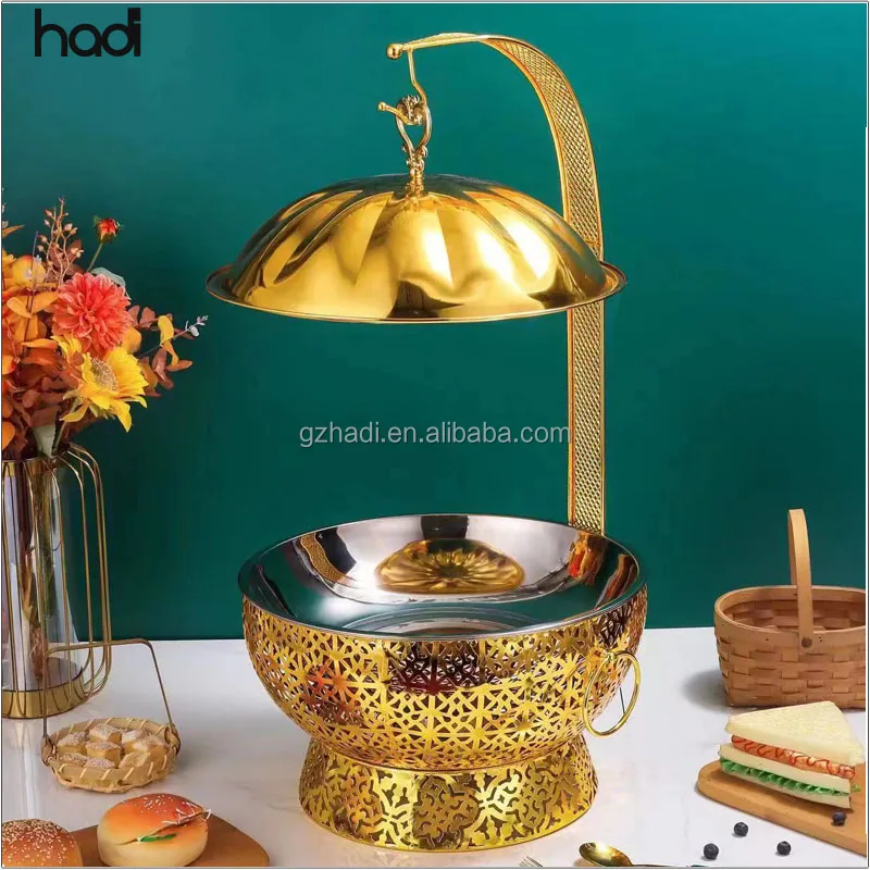 Hotel White and Gold Chaffing Dishes for Catering Buffets