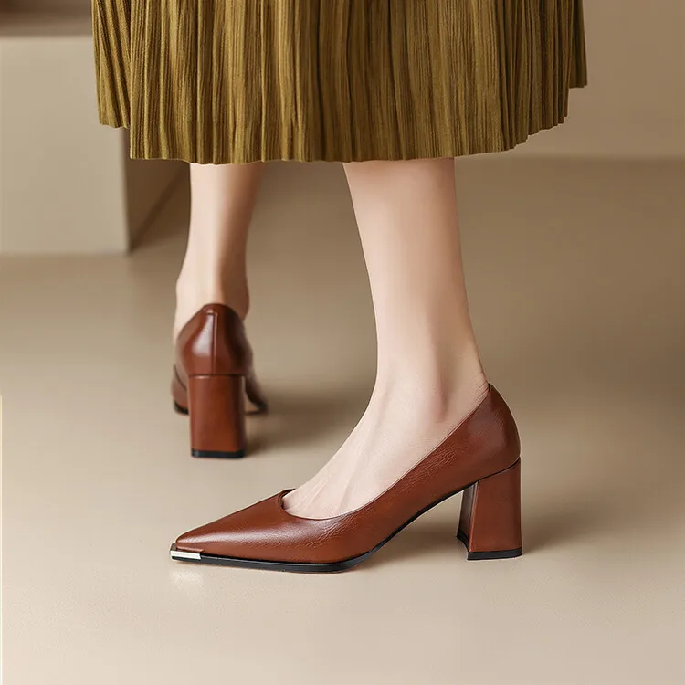 Cialisa Pumps Newest Elegant Pointed Toe High Quality Genuine Leather ...