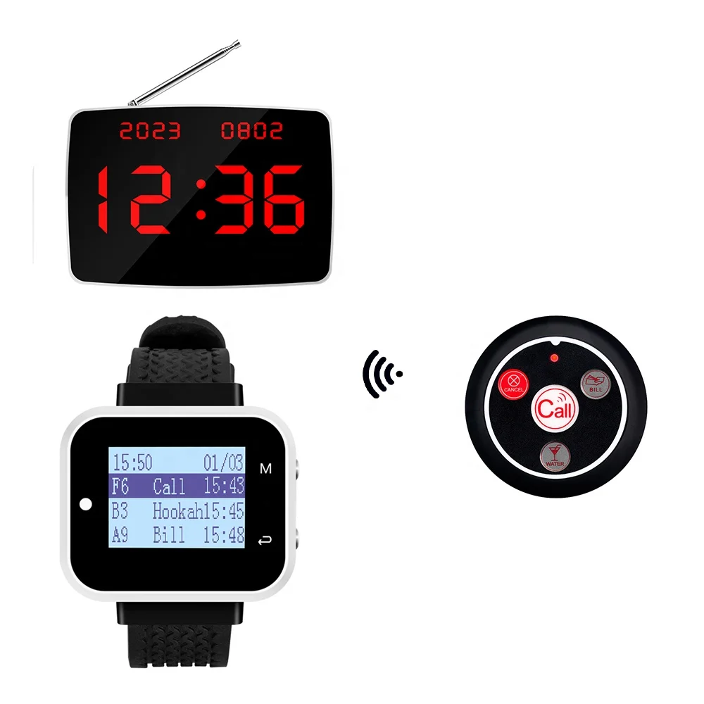 Hospital Cafe Waiter Table Buzzer Waterproof Vibrating Nurse Call ...