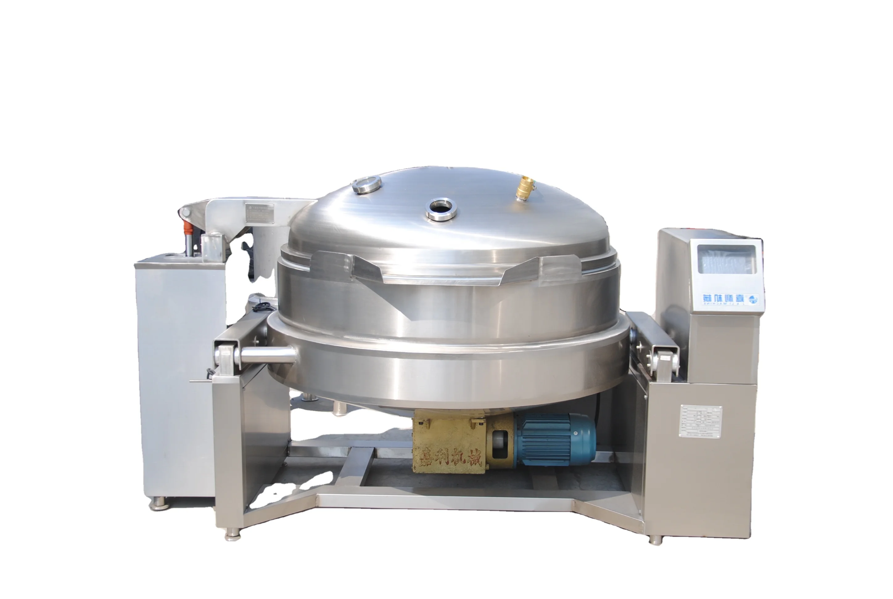 Stationary Steam Double Jacketed Steam Kettle Cooker With Mixer For ...