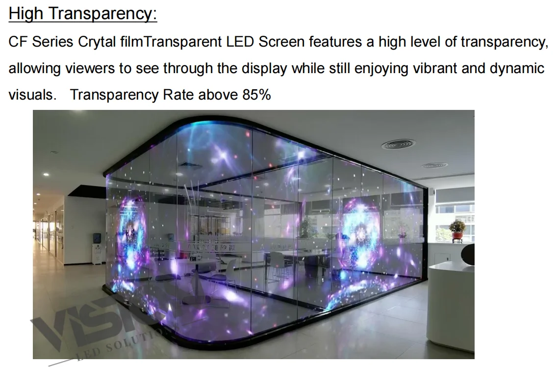 Flexible Transparent Led Film Display Screen P4/p8/p10 For Indoor ...