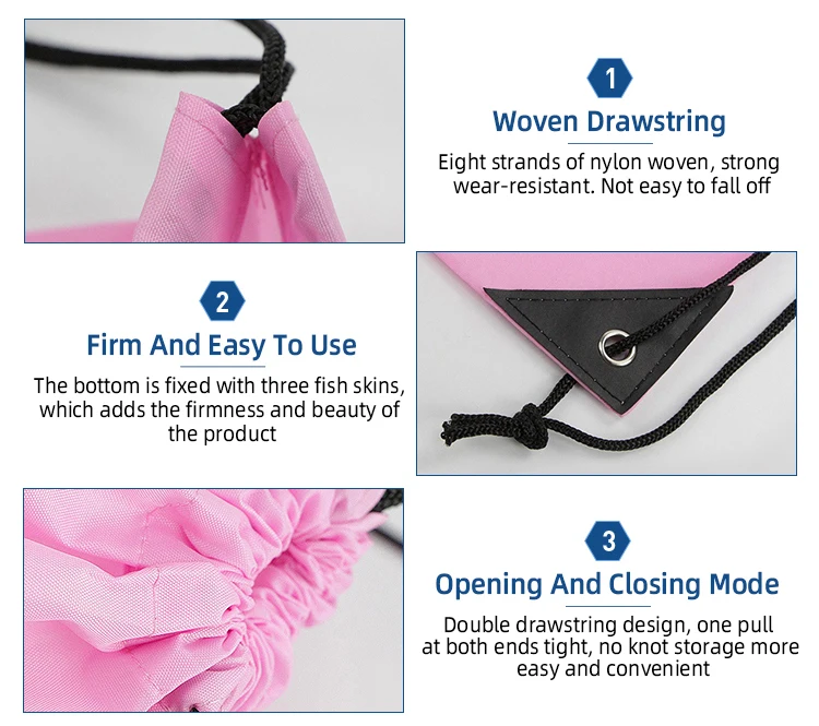 Custom Reusable Polyester Drawstring Backpack - Outdoor Use