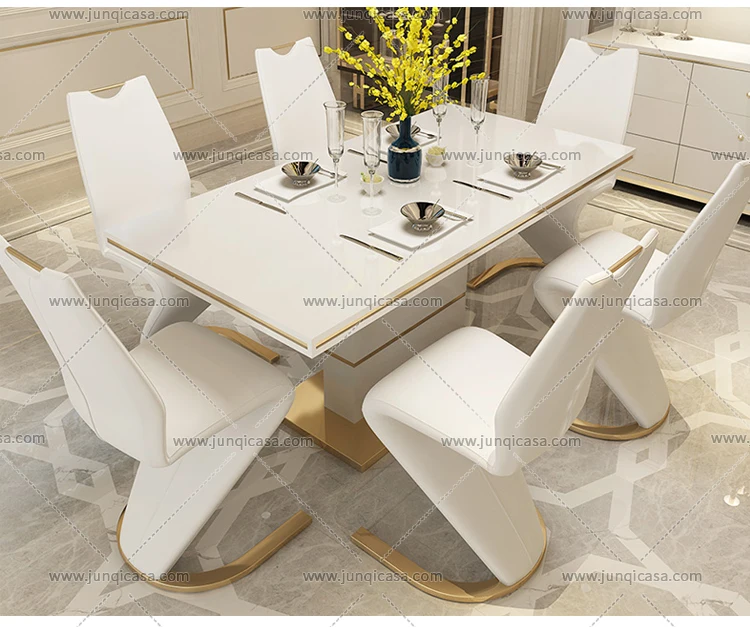 Italian Design Classic Glass Dining Table Sets Rectangular Restaurant ...