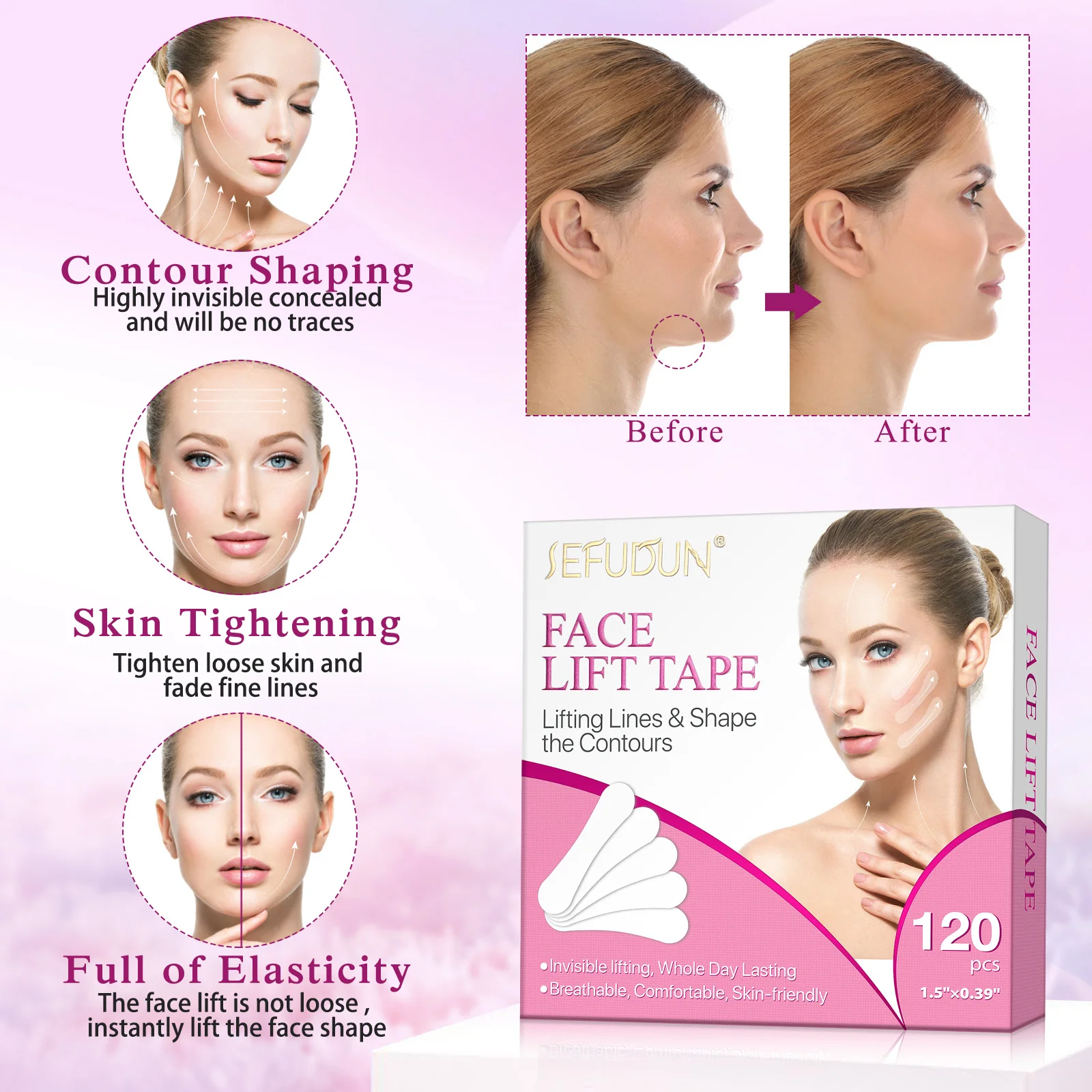 SEFUDUN Invisible Facial Lifting Patch - Anti Wrinkle Tape