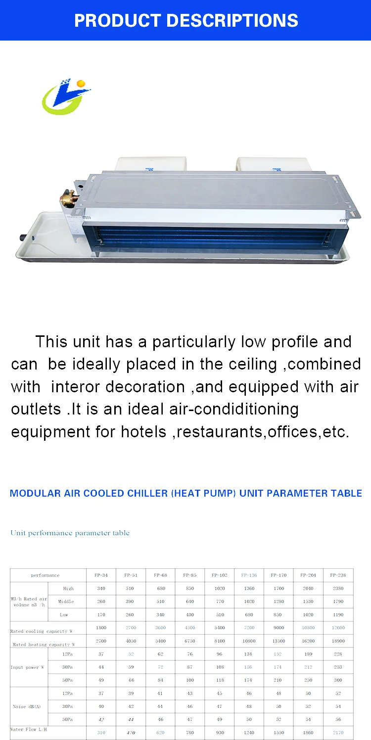 Ceiling Concealed Split Chilled Water Fan Coil Air Conditioner Unit ...