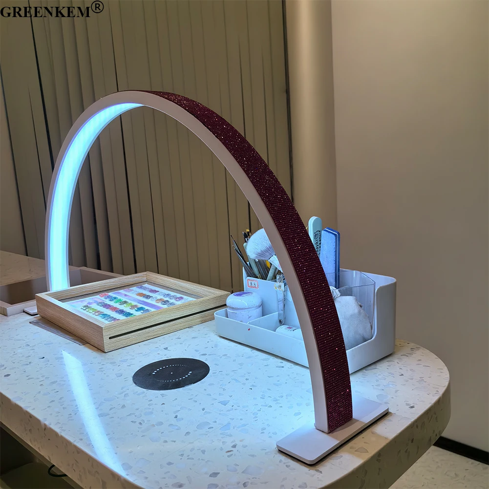 Custom Logo New Fashion Modern Manicure Tools Nails Desk Lamp Half-moon ...