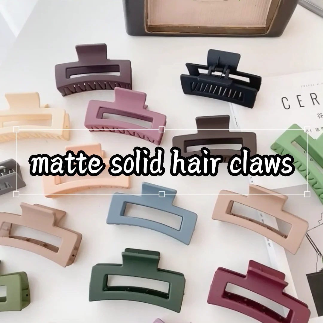 Korean High Quality Wholesale Women Acrylic Solid Color Frosted Matte ...