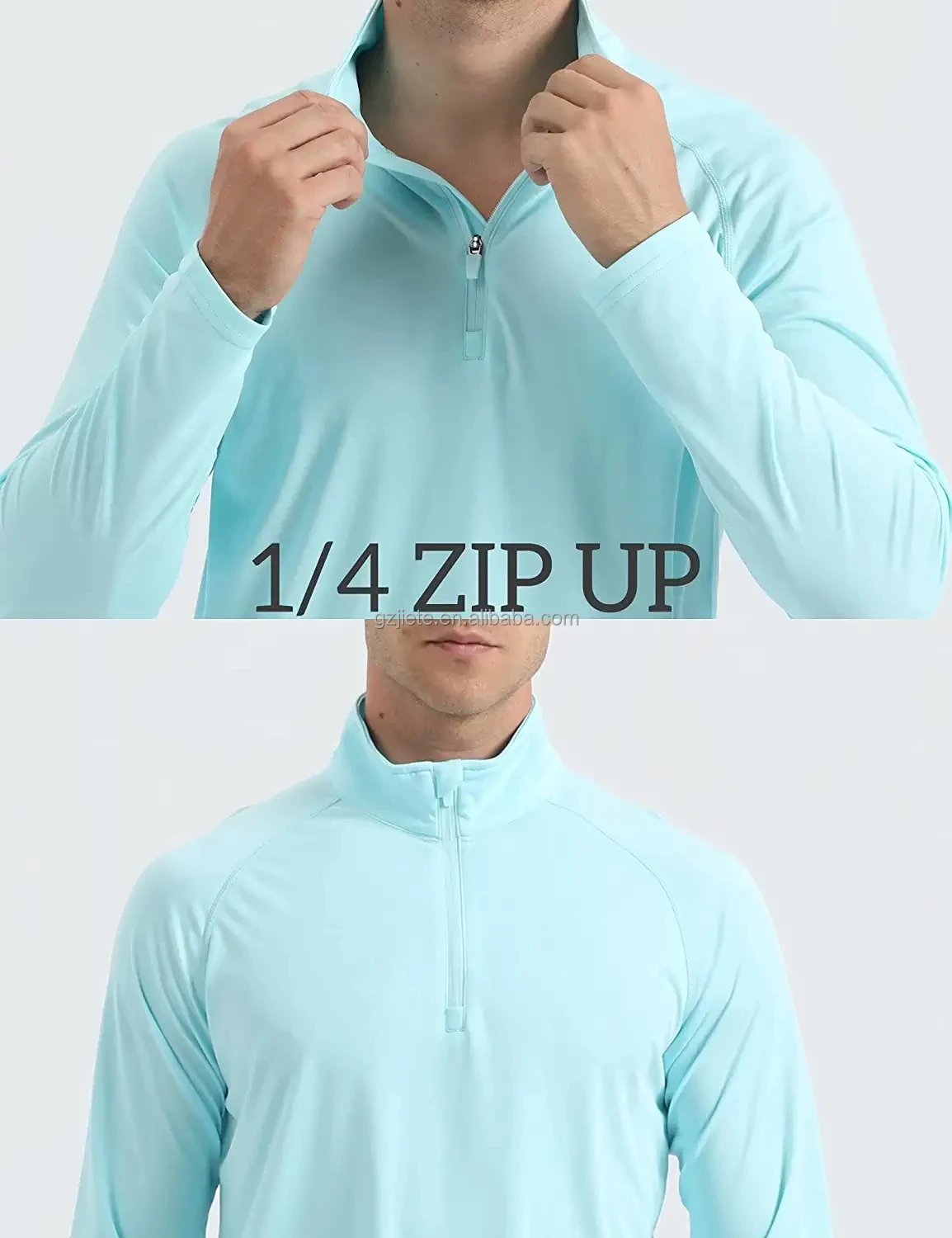 Wholesale UPF 50+ 1/4 Zipper Fishing Golf Running Polo Shirts