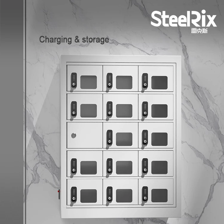 28 Door Supermarket Public Metal Cell Phone Charging Station Locker ...